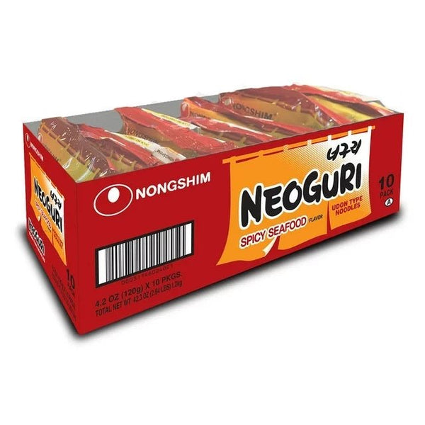 Nongshim Neoguri Spicy Seafood Ramen Noodle Soup Pack-10 Count (4.2oz ...